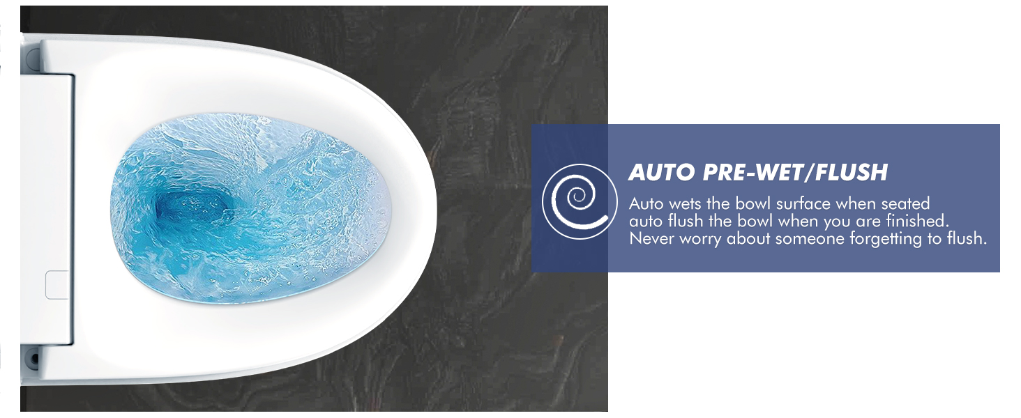 Smart Toilet with Bidet Built in, Auto Open/Close Lid, Auto Flush & Wash, Heated Seat, Foot ...