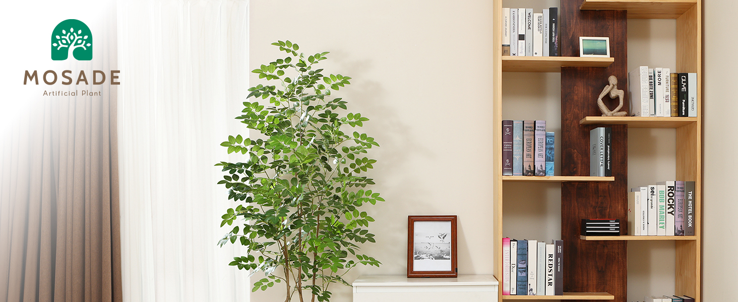 Amazon｜MOSADE 高木 プレミアム 光触媒 フェイクグリーン ※鉢は取り外し不可 人工 観葉植物 観葉樹 フェイク 造花 室内 大型 簡単保养 水やり不要 害虫駆除不要 室内、家庭 ...