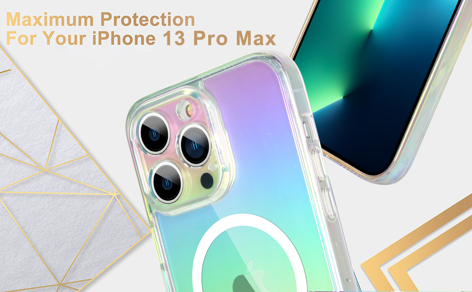 Amazon.com: Bonoma for iPhone 13 Pro Max Case Magnetic 【Support for MagSafe】 Bling Laser ...
