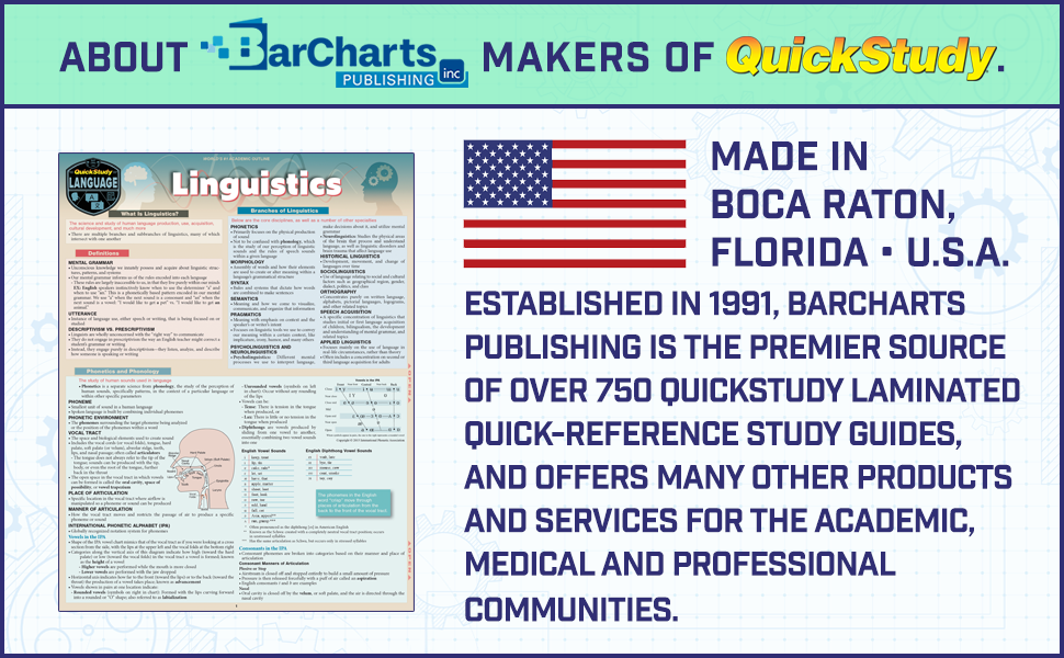 Linguistics: a QuickStudy Laminated Reference Guide: Schuetzner MFA ...
