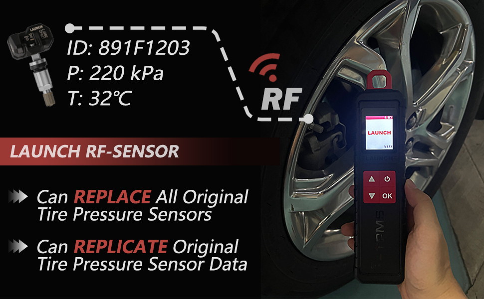 Amazon.com: LAUNCH LTR-03 TPMS Sensor 315MHz/433MHz Dual Frequency Screw-in Metal Tire Pressure ...