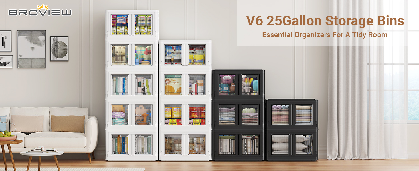 Amazon.com - BROVIEW 400QT Plastic Storage Bins With Lids, 100Gal ...