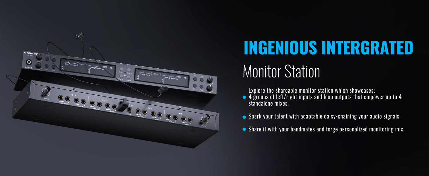 Amazon.com: Phenyx Pro Quad-Channel Wireless in Ear Monitor System, Mono IEM System w/ 4 ...