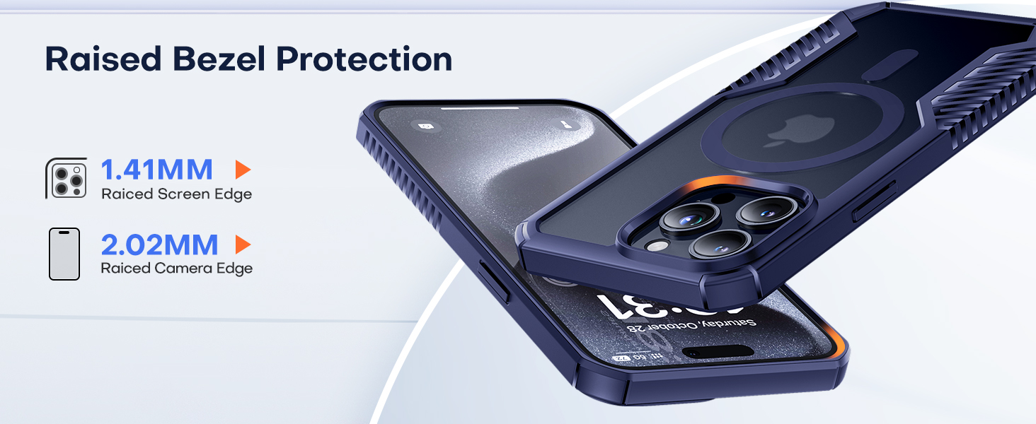 Amazon.com: MOBOSI for iPhone 15 Pro Max Case with Screen & Camera Lens Protector, Compatible ...