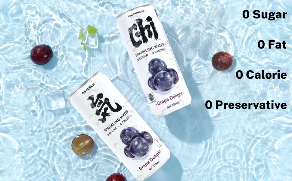 Amazon.com : CHI FOREST Grape Delight Sparkling Water, 0 Calories and 0 Suger Flavored Bubbly ...