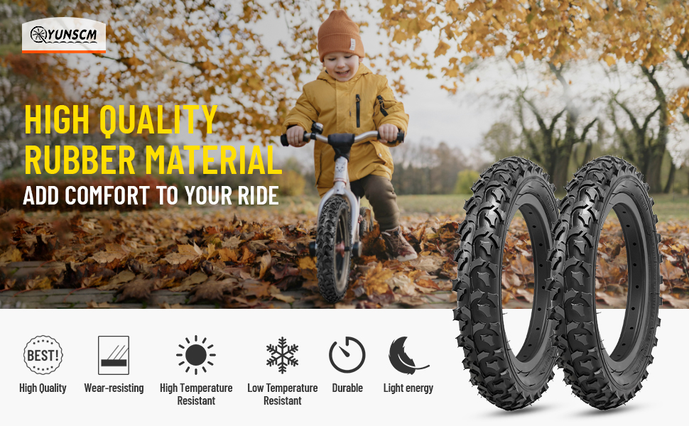 YunSCM 2PCS Pneus de Vélo pour Enfants 12,5 Pouces 12 1/2x2 1/4 ETRTO 62-203 avec Paquet de 2 ...
