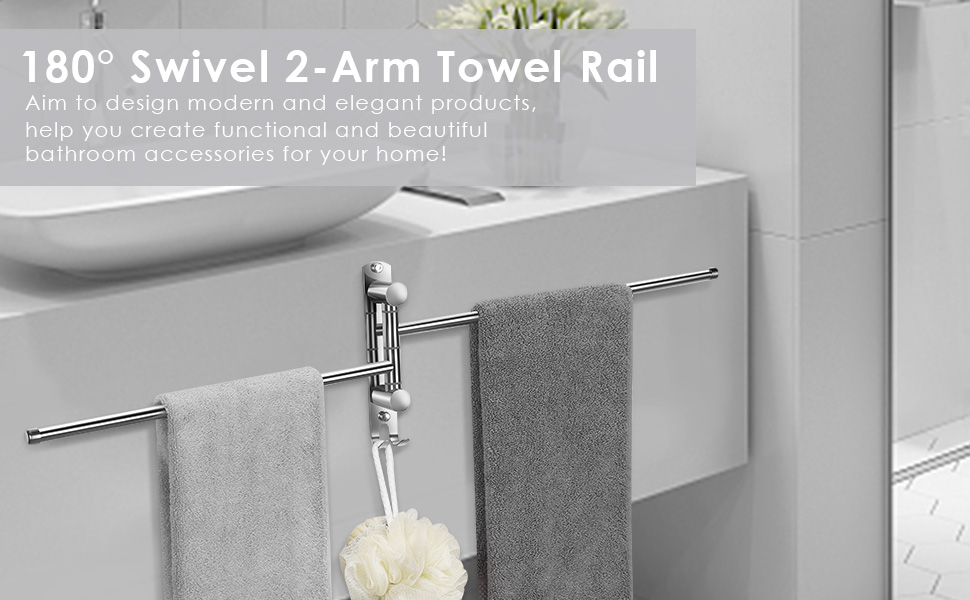 Handtuchhalter Ohne Bohren, 40 cm Handtuchstange Selbstklebender aus Edelstahl mit 180 ...