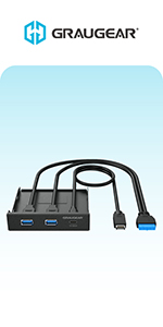 Amazon.com: GRAUGEAR 3.5 Inch Front Panel USB Hub, Internal USB Hub with 20Gbps USB3.2 Gen2 USB ...