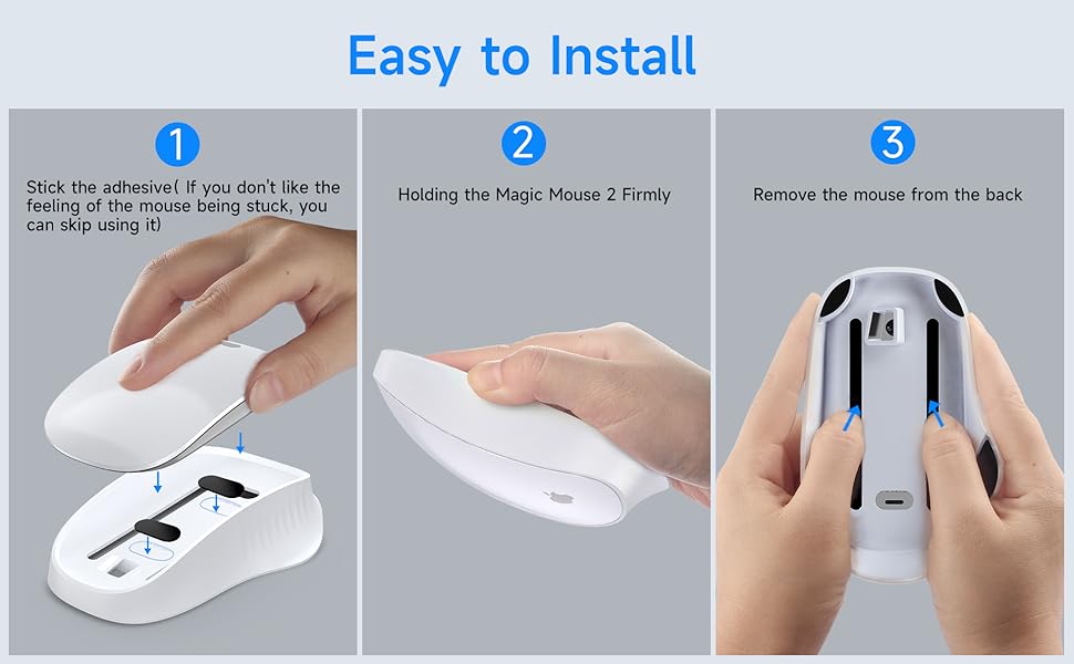 Amazon.com: MEKASS Ergonomic Mouse Grip for Magic Mouse 2, Improves Comfort, Widens Grip ...