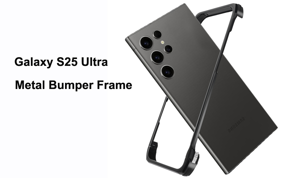 Amazon.com: Hiooloon for Samsung Galaxy S25 Ultra Metal Bumper Case Frameless, Slim Fit No Back ...