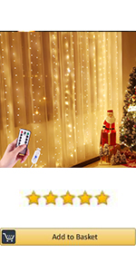 LED Curtain Lights, Window Twinkle Fairy Lights 3mx3m 300 LEDs USB ...