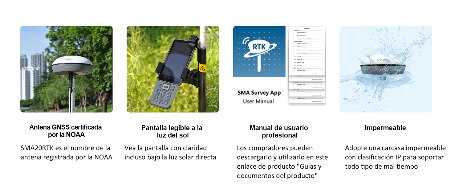 SMA20 RTK Base Rover Equipo de topografía terrestre(Incluye trípode y Poste) : Amazon.com.mx ...