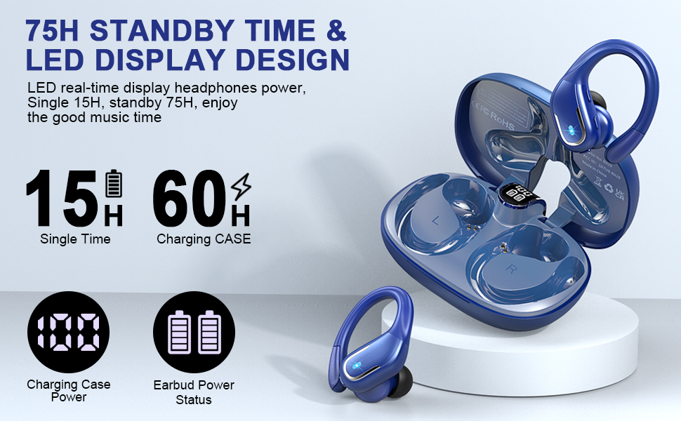 Wireless Earbuds, Bluetooth 5.3 Headphones Wireless with CVC8.0 Noise ...