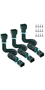 Gutterlix Flexible Gutter Downspout Extensions, Connectable Downspout ...