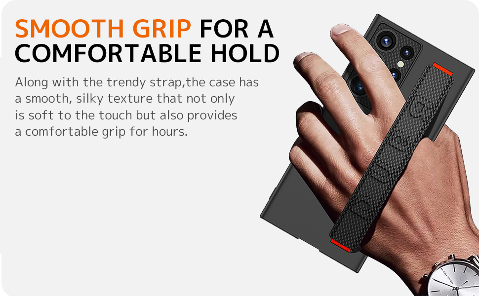 Amazon.com: Ninki Carbon Fiber Strap Case for Samsung S24 Ultra with Stand & Wristband, Heavy ...