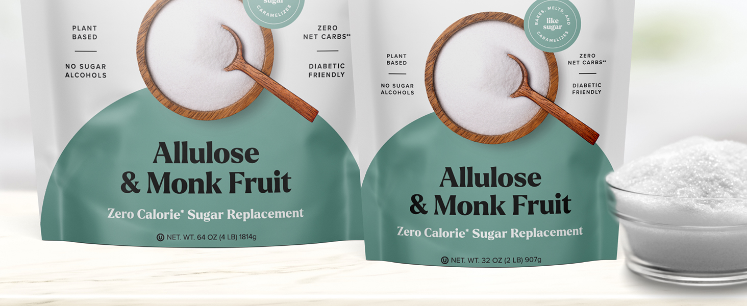 Amazon.com : Scotty's Everyday - Allulose and Monk Fruit Sugar Replacement, Zero Calorie, Non ...