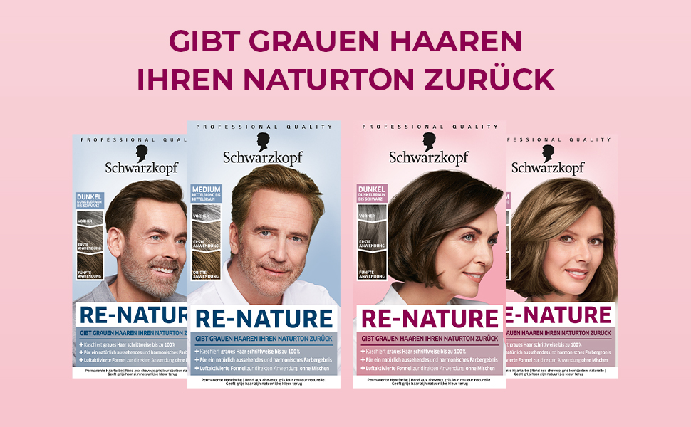 Re-Nature Frauen Mittelblond bis Mittelbraun (3 x 145 ml), Re-Pigmentierungs-Creme, stellt ohne ...