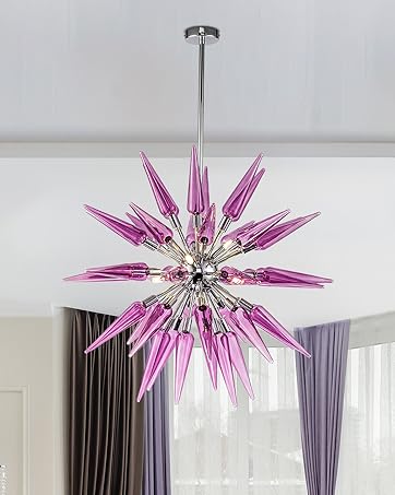 HASUN Modern Chandelier, Luxury Hand Blown Glass Dining Room Chandelier ...