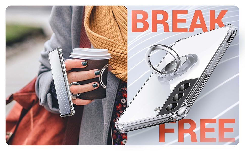 Amazon.com: Silverback for Galaxy S22 Case Clear with Ring Kickstand, Protective Soft TPU Shock ...