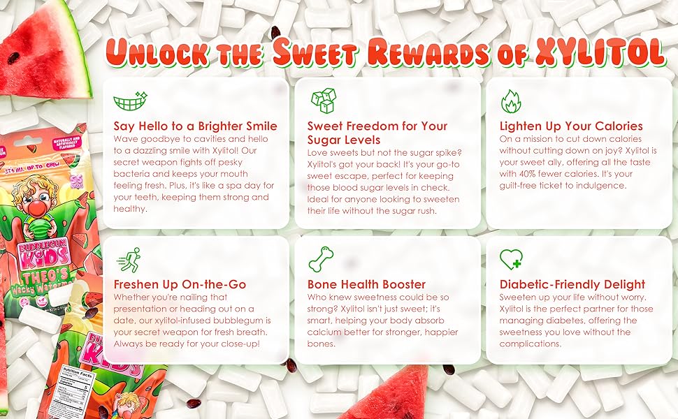 Amazon.com : Bubblegum Kids Sugar Free Gum - For Kids and Adults ...