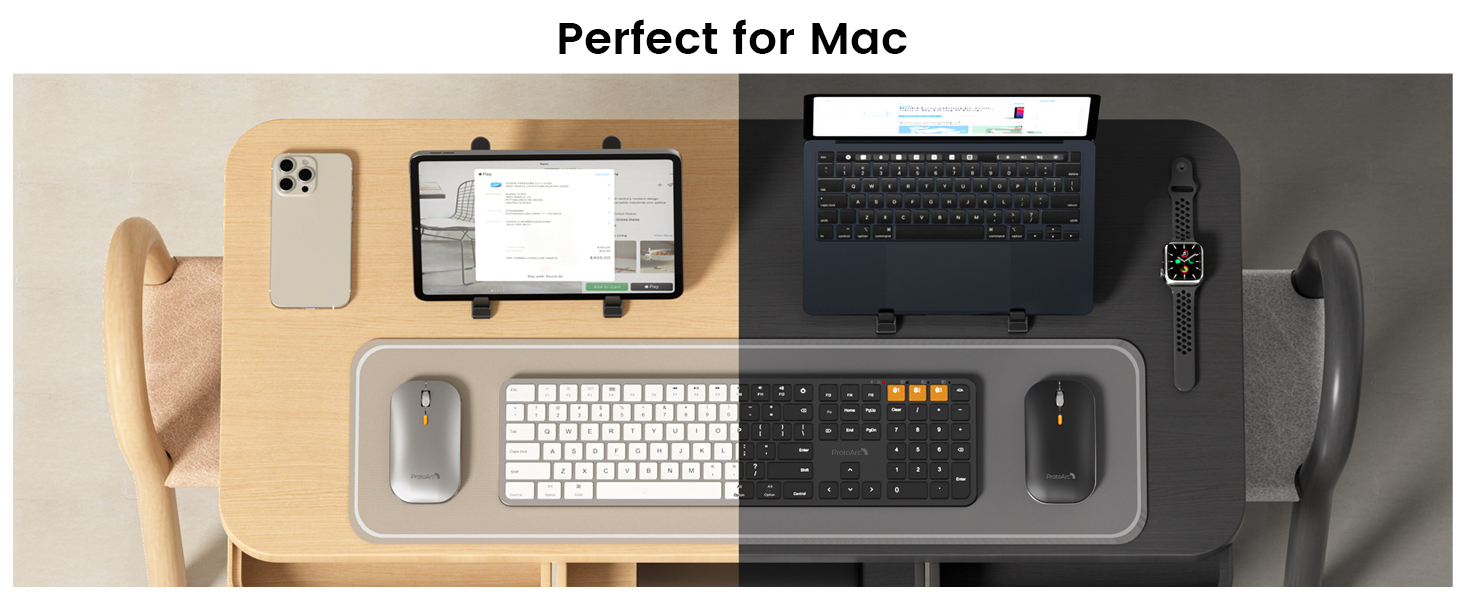 Amazon.com: ProtoArc Backlit Bluetooth Keyboard and Mouse for Mac ...