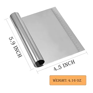 Amazon.com: 4 Pack Stainless Steel Food Scraper and Chopper Large Griddle Spatula Kitchen Tool ...