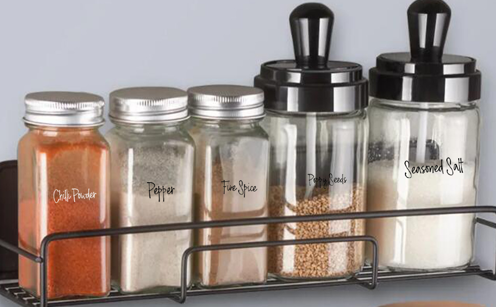 Amazon.com: Fssqii 268 Clear Seasoning Jar Labels, Preprinted Kitchen Pantry Organization Labels ...