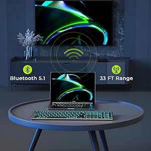 Amazon.com: seenda Backlit Bluetooth Keyboard, Illuminated Multi-Device ...