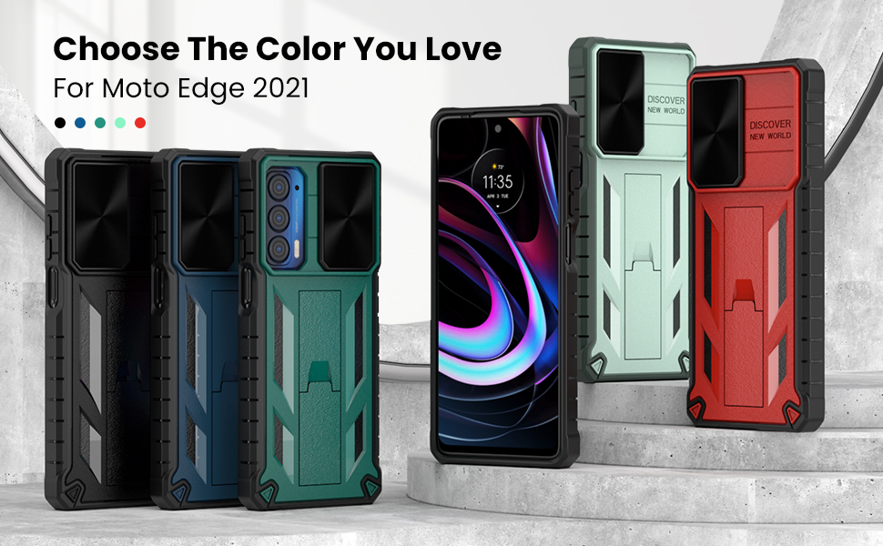 Amazon.com: WTYOO for Motorola Moto Edge 2021 Case | 5G UW Phone Cover Built in Kickstand ...