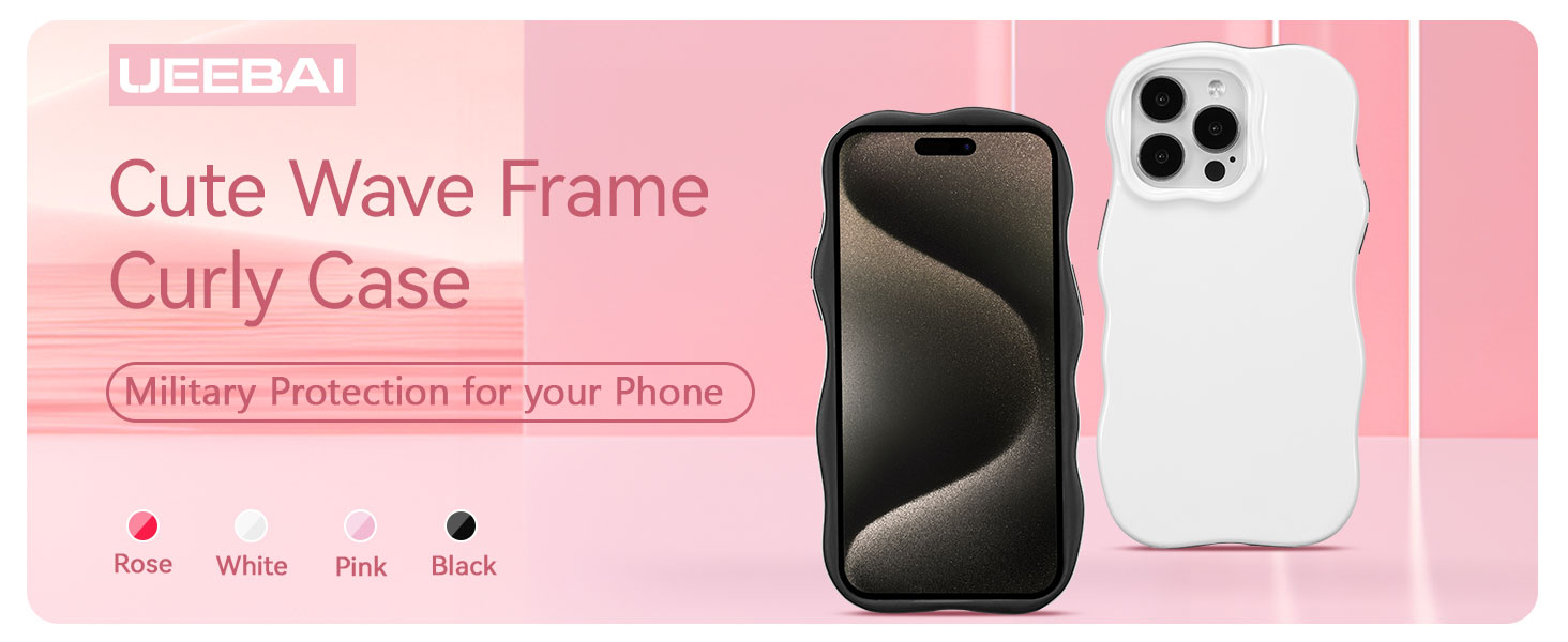 Amazon.com: UEEBAI Wave Frame Case for iPhone 15 Pro Max 6.7 inch Phone Case, Candy Color Cute ...