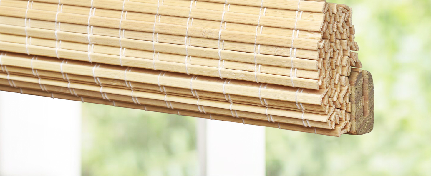 Amazon.com: LazBlinds No Tools No Drill Cordless Bamboo Roman Shades ...