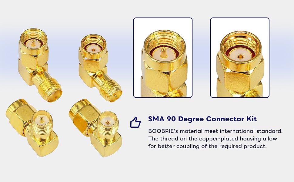 Amazon.com: Boobrie SMA Right Angle 90 Degree Connector Kit SMA Male to Female Coaxial Connector ...