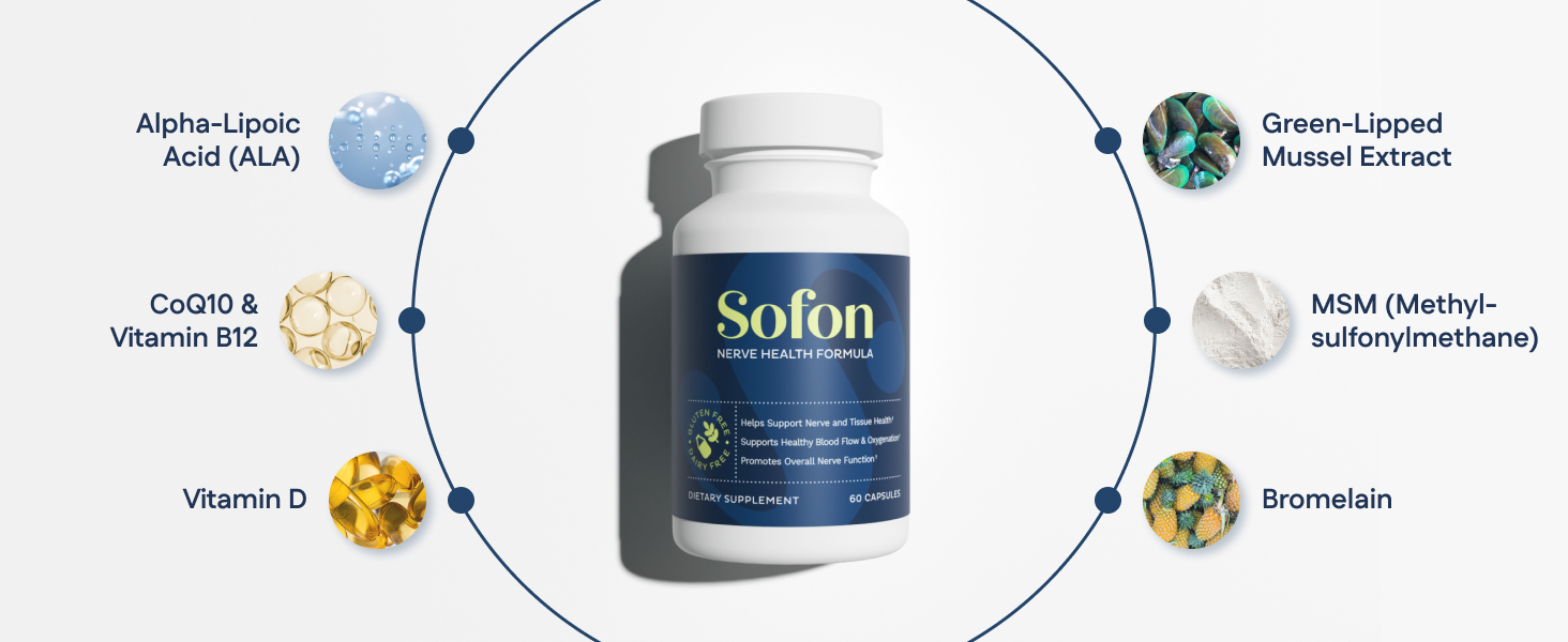 Amazon.com: Sofon Nerve Support Supplement (60 Caps, 30 Servings) : Neuropathy Supplements Blend ...