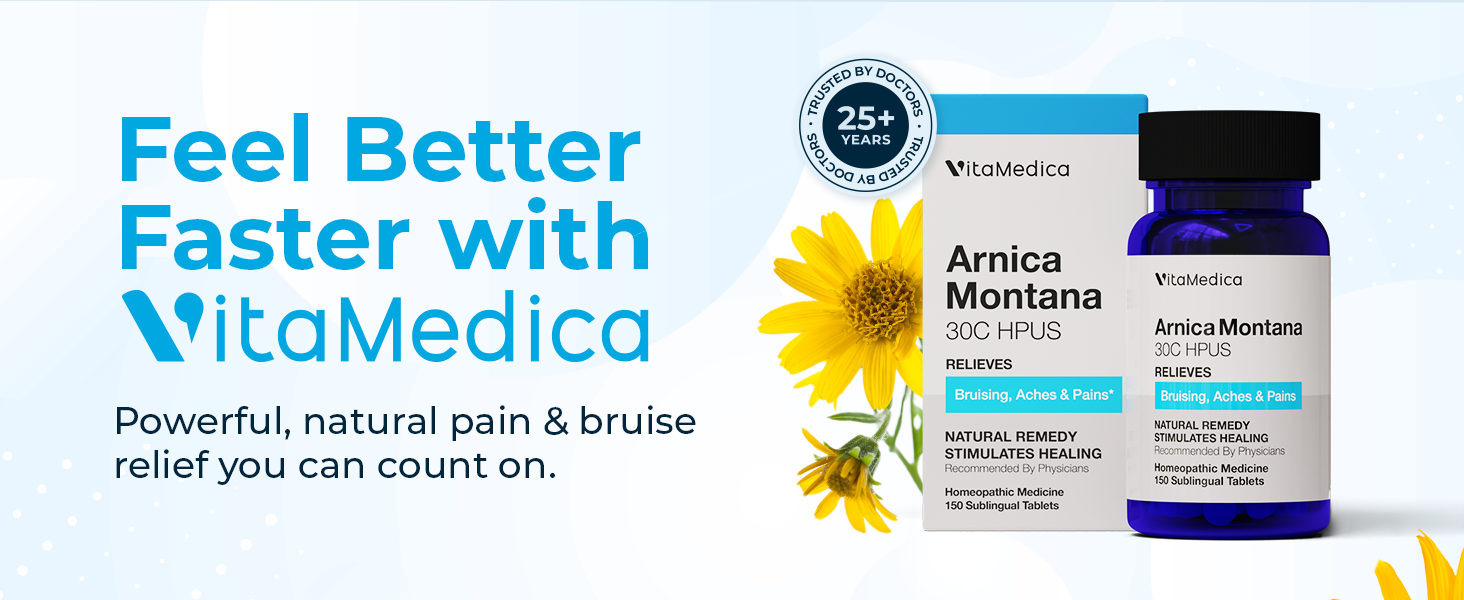 Amazon.com: VitaMedica Arnica Montana 30C Rapid Dissolve Tablets for Natural Pain, Bruising, and ...