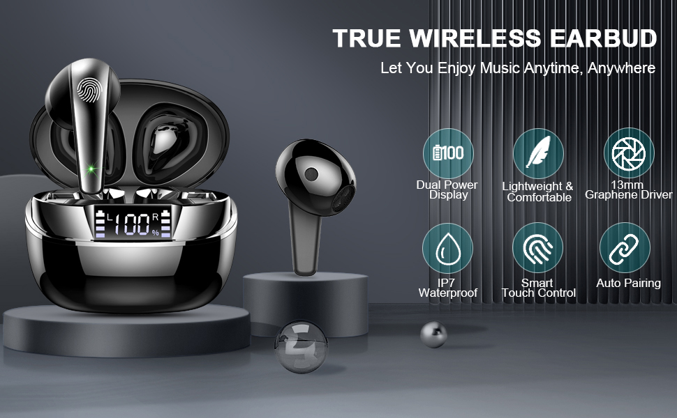 Wireless Earbuds, Bluetooth 5.3 Headphones with 4 ENC Mic, 2024 New ...