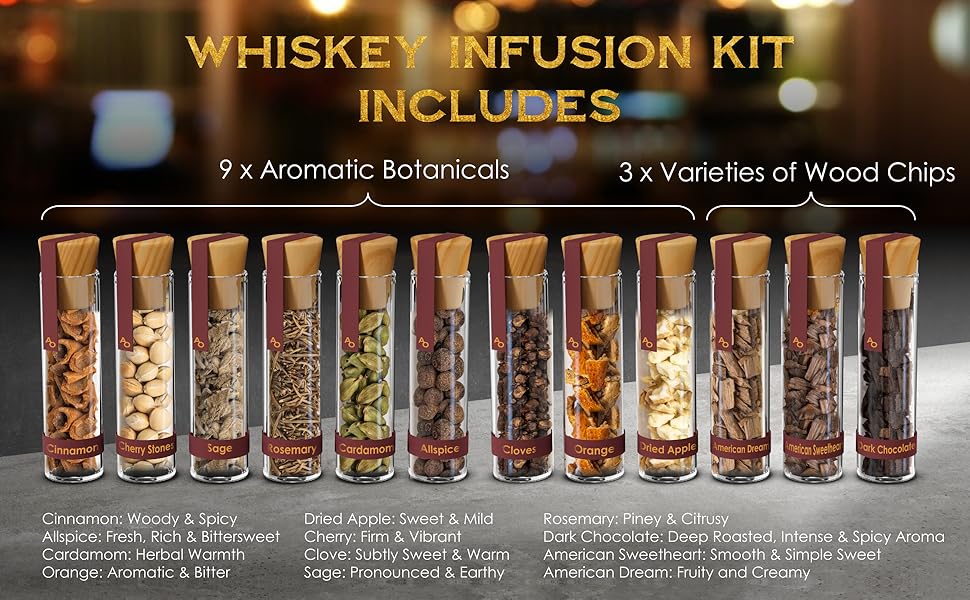 Amazon.com: Aberdeen Oak Whiskey Infusion Kit - Craft Your Personalized Whiskey Flavor with 9 ...