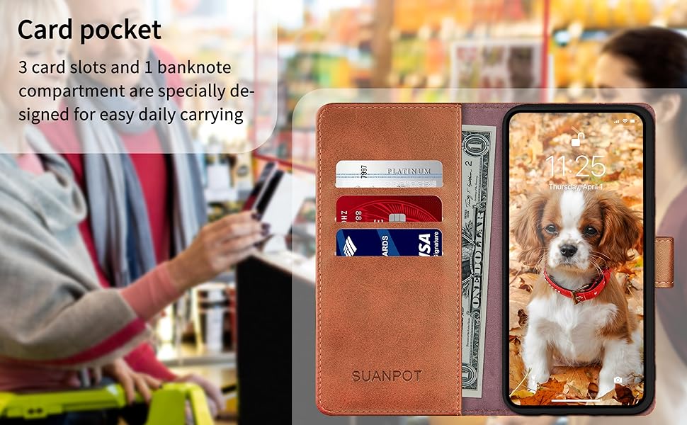 Amazon.com: SUANPOT for Samsung Galaxy S23 5G Wallet case with RFID Blocking Credit Card Holder ...