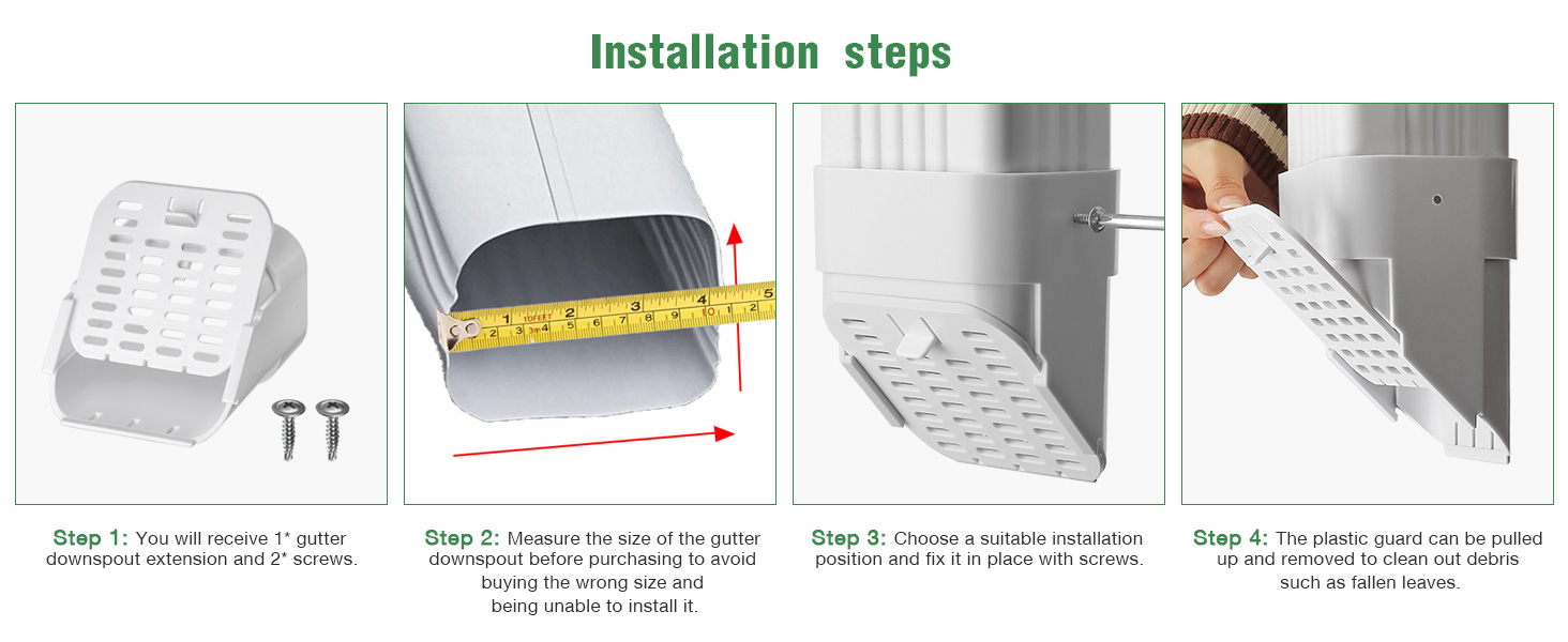 2"x3" Type-A Gutter Downspout Extensions Gutter Downspouts Downspout ...