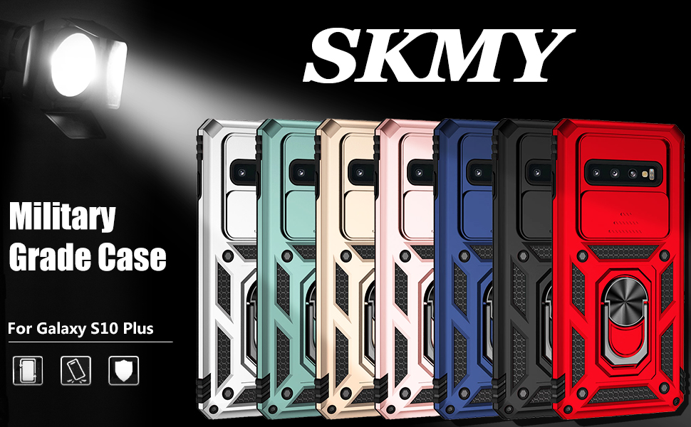 Amazon.com: for Galaxy S10 Plus Case,with Screen Protectors and Camera Cover,[Military Grade ...