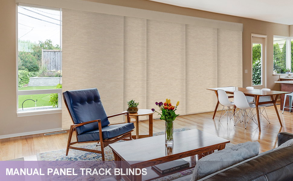 Amazon.com: Graywind Manual Sliding Panels Light Filtering Privacy Panel Track Blinds Wand ...