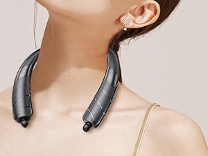 Amazon.com: ForFuego Retractable Neckband Bluetooth Headphones, 48H Playtime Wireless Earbuds ...