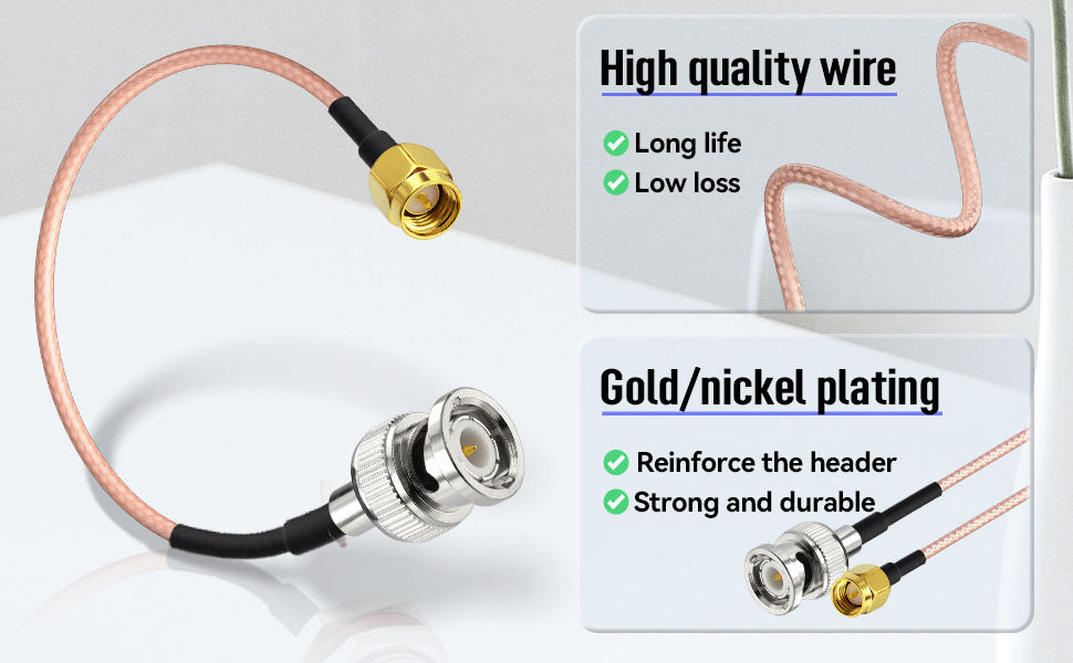 Superbat SMA Male to BNC Male RG316 Extension Cable 50cm + 5pcs RF Coax Adapter Kit SMA BNC ...