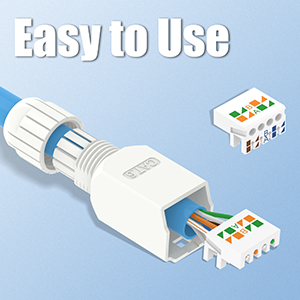 Amazon.com: VCELINK RJ45 Connector Tool-Free, CAT6 Field Termination Plug, Gold Plated Modular ...