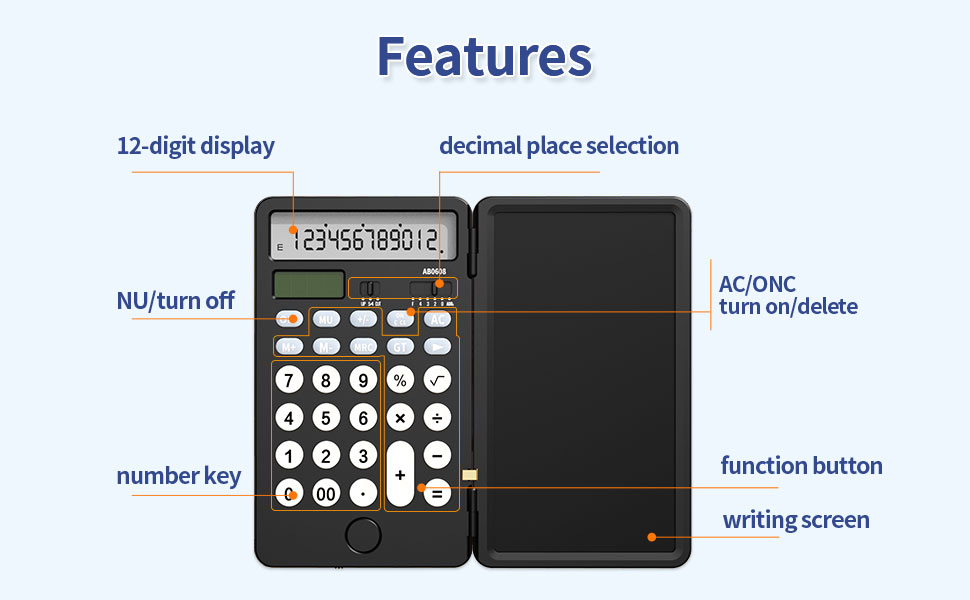 NEWYES Calcolatrice di Base Ricaricabile Migliorata con Blocco Note da ...