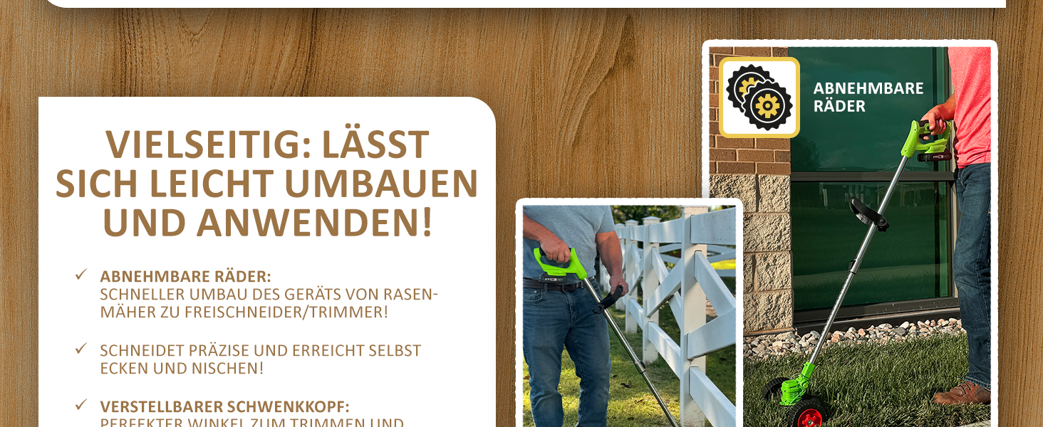 Genius Rotorazer 8-in-1 Garden Tool Set 23-Piece Battery Grass Trimmer, Lawn Edging Cutter ...