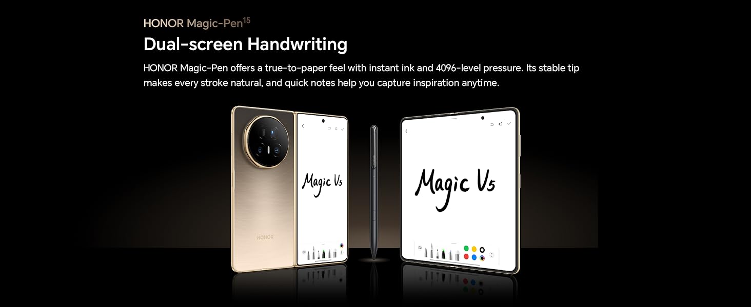 HONOR Magic V5 5G AI Foldable Phone, Sim Free, 8.8mm Folding Screen Smartphone, 5690mAh All-Day ...