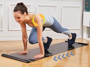 Amazon | MONOW スライドボード スライディングボード スライド ボード 体幹トレーニング 筋トレ トレーニング ダイエット器具 (180cm×50cm, ブラック ...