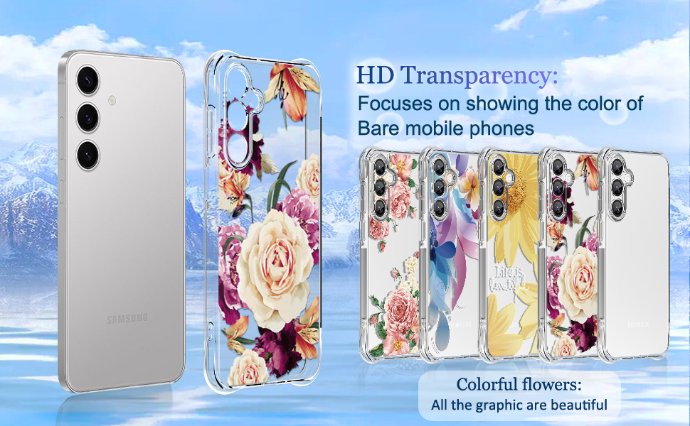 Amazon.com: Osophter for Samsung Galaxy S25 5G Case: Women Girls Flower Floral with Screen ...