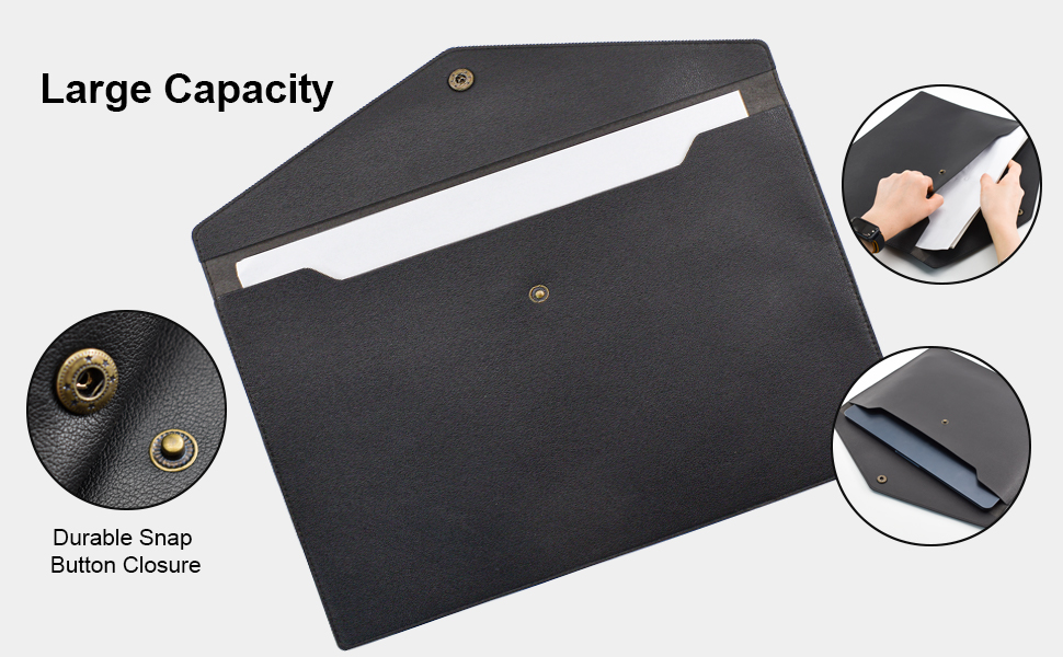 VANRA 1 Piece PU Leather File Folders A4 Document Holder File Envelope Waterproof Portfolio ...