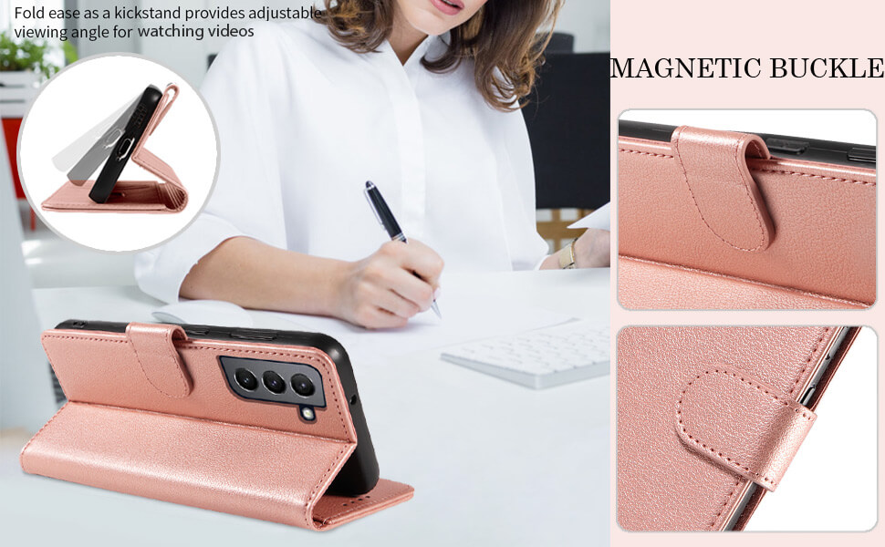 Amazon.com: JanCalm for Samsung Galaxy S21 Case Wallet,RFID Blocking Phone Flip Cases,[Card ...